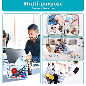 HIONXMGA TSA Approved Toiletry Bag, Set of 3 Clear Travel Toiletry Bag Quart Size Zipper Travel Pouch, Waterproof Makeup Cosmetic Bag for Women Men Kids Toiletries Carry on, Sailing