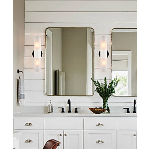 DAYCENT Modern Farmhouse Black Bathroom Light Fixtures Wall Sconces Set of Two Cylinder Sconce Lighting