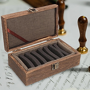 COHEALI Wooden Storage Box with Foam Liner Wax Seal Stamp Head Storage Box Wooden Coin Holder Jewelry Keepsake Chest Trinket Box for Earrings Necklace Bracelet