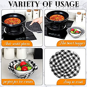 Microwave Bowl Holders Set of 5, Microwave Safe Hot Bowl Holder Multipurpose Heat Resistant Fruit Geometric Pattern Bowl Pot Holder Polyester Sponge Bowl Pads Plate Dish Pads for Soup Bowl (Geometric)
