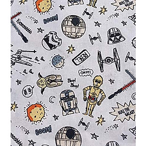 1/4 Yard - Star Wars C3PO R2D2 Yoda Sewing Fabric 100% Cotton - Fat Quarter (18" x 22")