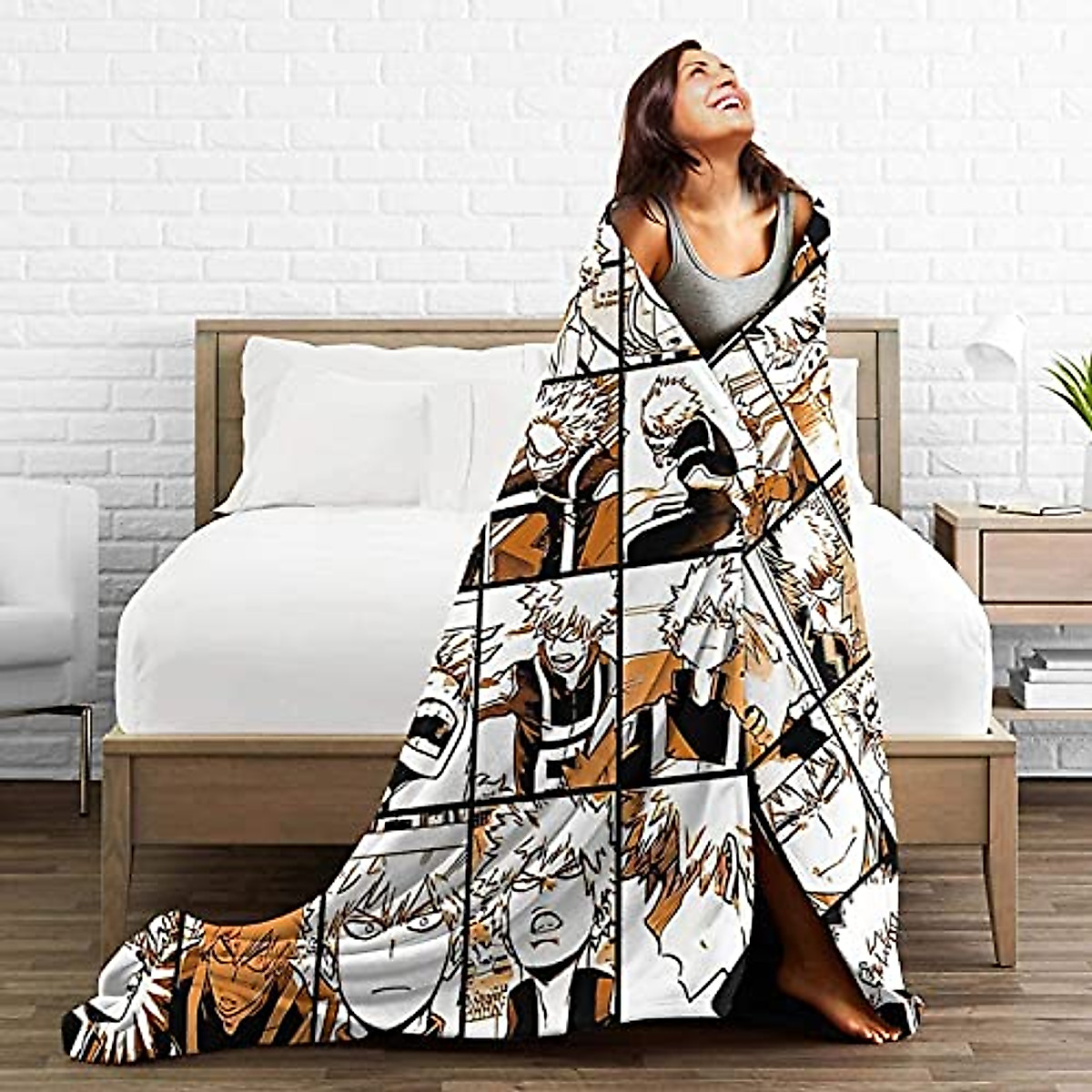 OUSSIRRO Anime Blankets Fleece Throw Blanket, Fuzzy Warm Throws for Winter Bedding, Couch and Plush House Warming Decor Gift Idea 60"x50"