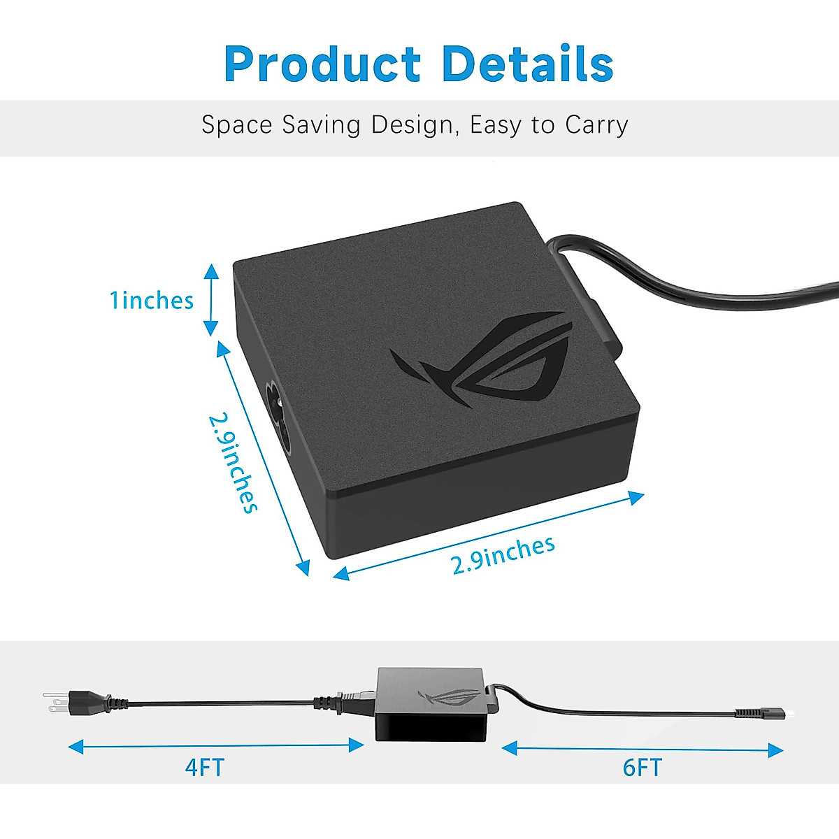 100W Laptop USB-C Charger for ASUS ROG Flow X13 Z13 ROG Zephyrus G14 G15 ROG Strix Scar 15 17 Asus ZenBook 14 14X Pro Duo 15 ASUS TUF Dash 15 F15 Gaming A15 -A20-100P1A 5A AC Adapter