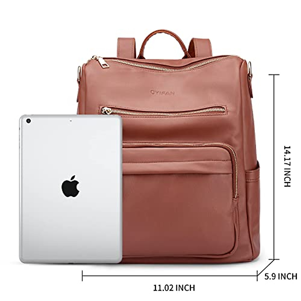 Oyifan Womens Leather Backpack Purse Bookbag Purse Anti-theft Travel Backpack Convertible Handbag