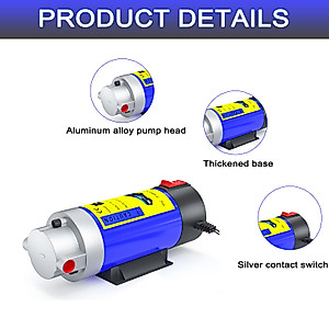 Oil Extractor Pump - 12V Gear Oil Pump Portable Self-Priming Motor Oil Pump Electric Self-Priming Engine Oil Pump & Tubes for Motorbike, Car, Boat, ATV(100W)
