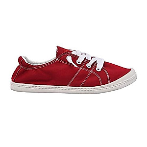 Dunes Sport Women's Reesa Canvas Sneaker, Red, 7