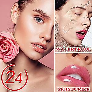 WYBLZPXZ 2Pcs Clear Crystal Flower Jelly Lipstick,PH Magic Temperature Color Changing Lipstick,Lip Gloss,Long Wear Nutritious Tinted Lip Balm,Moisturizing Lip Stick Makeup Set （Set A）