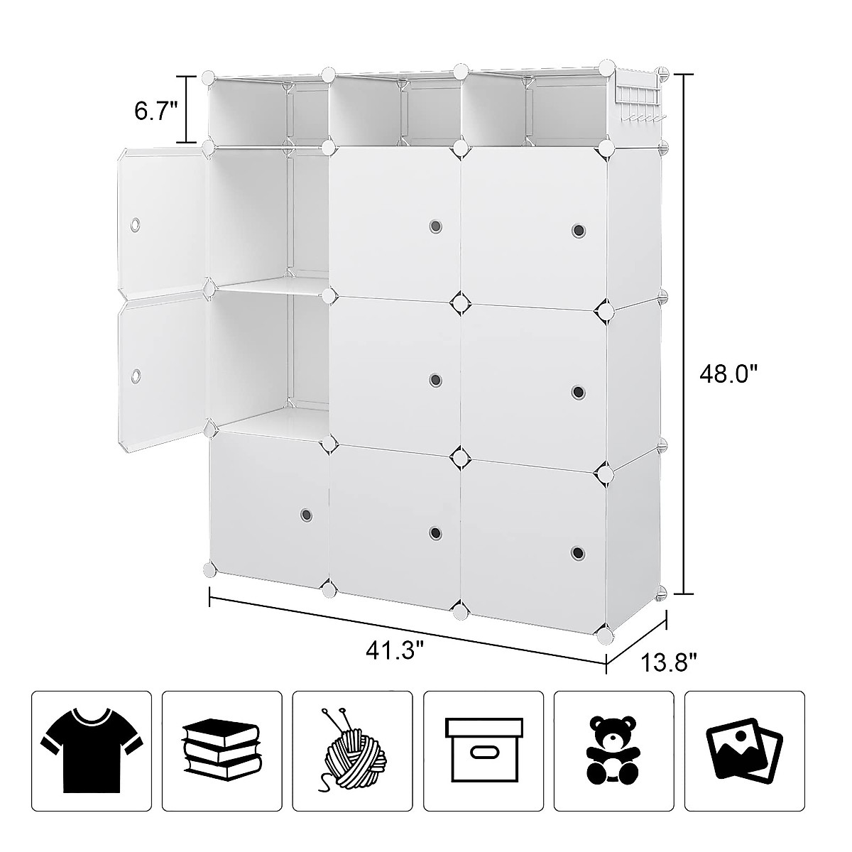 Aeitc Cube Storage Closet Organizer Cube Organizers Storage Shelves for Bedroom, Living Room, Office - 9 Cube, White
