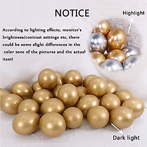 12inch 50pcs Latex Metallic Chrome Balloon Gold Silver Shiny Thicken Balloon for Wedding Graduation Birthday Baby Shower Christmas Valentine’s Day Party Supplies(gold and silver))