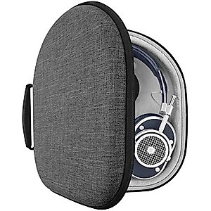 Geekria Shield Headphones Case Compatible with Master & Dynamic MW75, MH40, MW65, MW60, MW50+, MG20 Wireless Case, Replacement Hard Shell Travel Carrying Bag with Cable Storage (Dark Grey)
