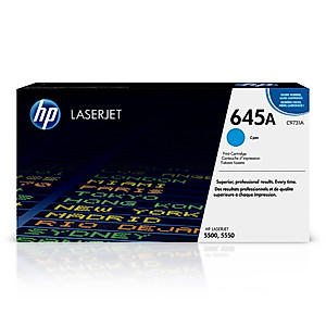 Original HP 645A Cyan Toner Cartridge | Works with HP Color LaserJet 5500, 5550 Series | C9731A