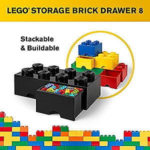 Room Copenhagen, LEGO Brick Drawer - Stackable Storage and Décor - Brick 8, Black
