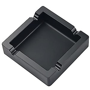OILP Cigar Ashtray Big Ashtrays for Cigarettes Outdoors Large Black 4 Dual-use Rest Unbreakable Silicone Cigar Cigarette Ashtray for Patio/Outside/Indoor/Home Decor