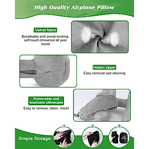 JefDiee Relax in Style with Travel Pillow for Neck, Chin and Head Support with Washable Velour Cover and Sleep Accessories Set, t2