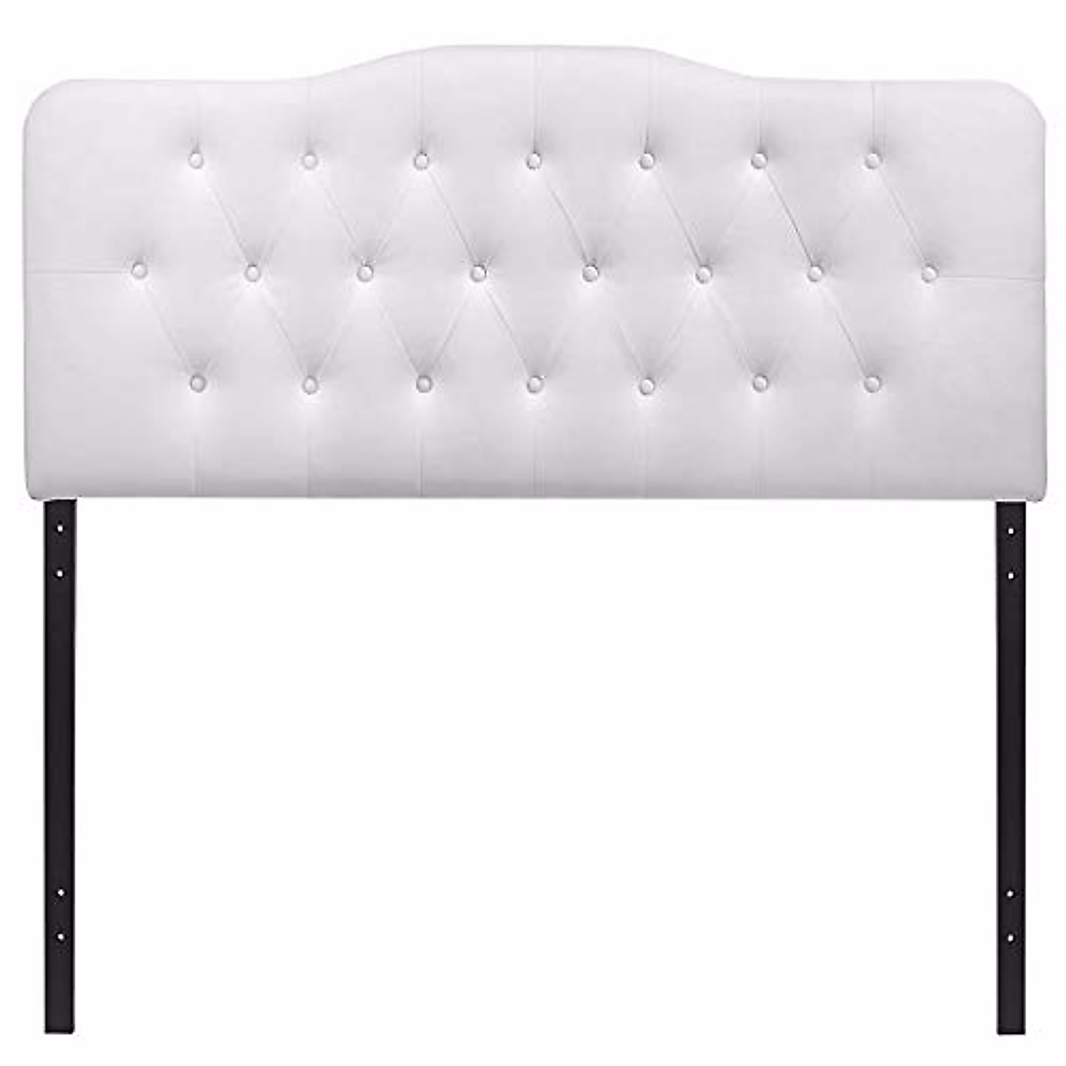 Modway Annabel Tufted Button Faux Leather Upholstered Full Headboard in White
