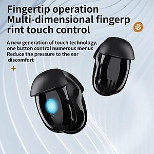 QAWDAWM Clip On Earbuds Wireless Open Ear Headphones- Bluetooth 5.3,80 Hours Playtime with Charging Case, Headphones with Mic Waterproof Sport Earbuds for Running(Black)