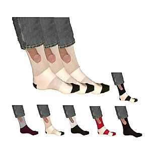 3 Pair,Show Off Socks,Show Off Socks Funny,Show Off Socks Mens Socks Cotton,Non -Slip,Deodorization, for Athletic Running Casual (Milky)
