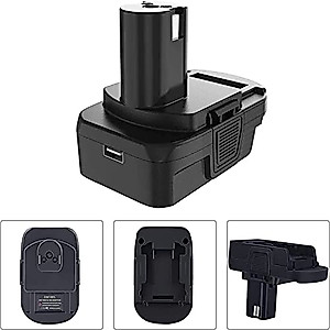 GESHUPOR Battery Adapter for Dewalt for Milwaukee 20V/18V Li-Ion Battery Convert to for Ryobi 18V P108 ABP1801 Battery with USB Port