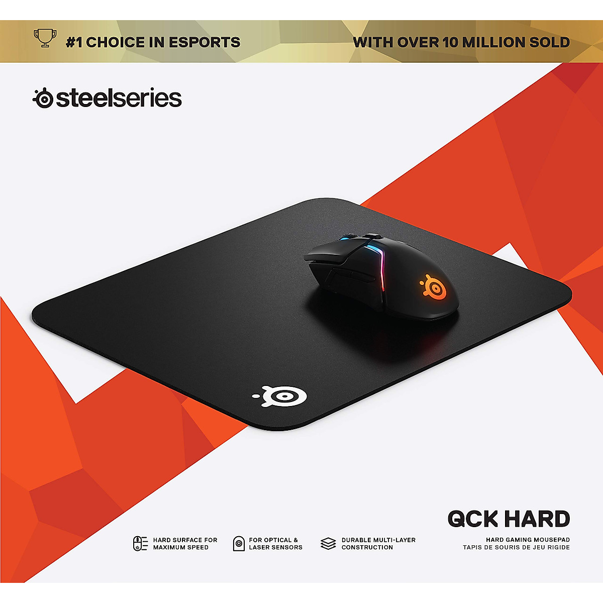 SteelSeries QcK Gaming Mouse Pad - Medium Hard - Minimal Friction - Pinpoint Accuracy