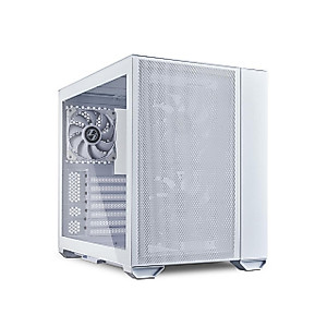 Lian-Li O11 AIR MINI Tempered Glass E-ATX Tower Computer Case, White