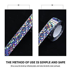 Cabilock 2Pcs Bird Tape Ribbon Tape Double Sided Reflective Tape Garden Backyard Reflective Tape for Protecting Plant
