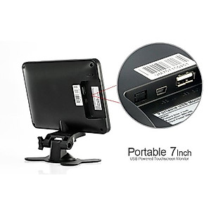 BW Portable 7 Inch USB Powered Touchscreen Monitor - Black