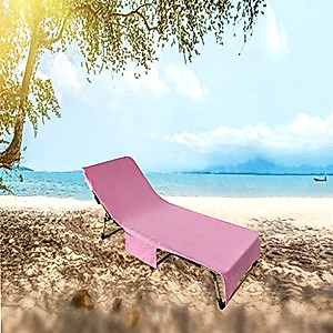 UGPLM 2Pcs Beach Towel with Side Pockets for Pool and Garden Hotel 85 X 29 Inch