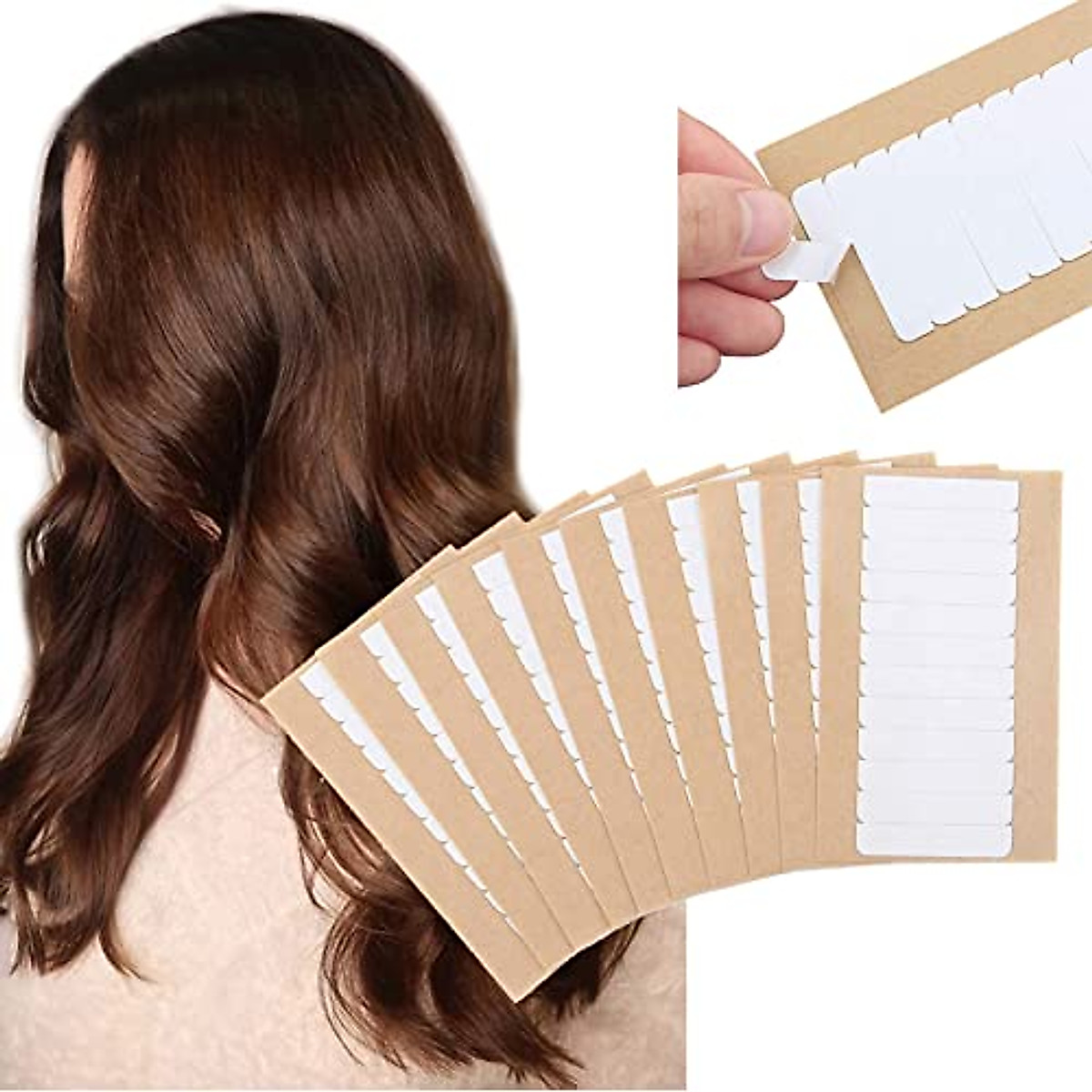 Sixstarhair Tape Replacement for Tape In Hair Extensions 120 Pieces per Pack Double Sided Adhesive Hair Extension Tape Tabs 4cm x 0.8cm No Residue Tapes