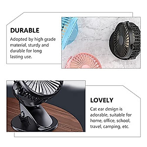 Homoyoyo Handheld Fans 4pcs Indoor Battery for Handheld Premium Powered Desktop Table Dorm Clip Desk Cat Volume Delicate Pretty Usb/Adjustable Bedroom Girls Camping Air Silence Mini Travel Ear