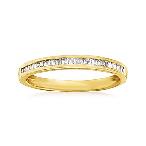 Ross-Simons 0.15 ct. t.w. Baguette Diamond Ring in 14kt Yellow Gold. Size 9