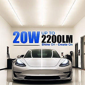 Barrina LED Shop Light 4FT, 2200lm, 4000K Cool White, T5 Led Fixture, Linkable Shop Light, Ceiling and Under Cabinet Light, Tube Lights for Garage Warehouse Workshop Basement, ETL Listed, 8 Pack