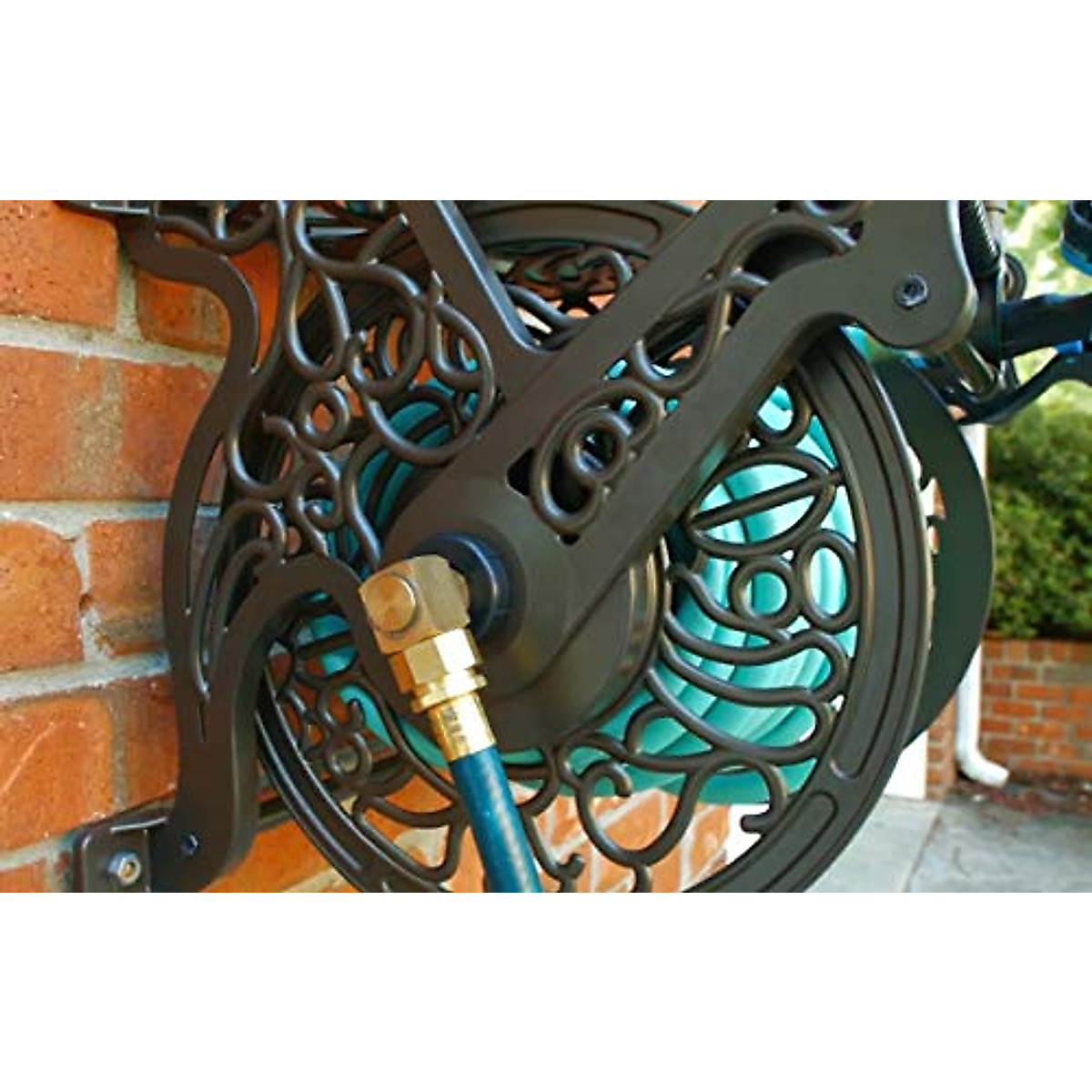 Liberty Garden 707 Decorative Wall Mount Garden Guide Hose Reel, Bronze