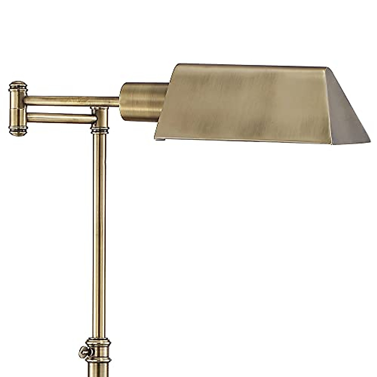 Regency Hill Jenson Modern Metal Adjustable Pharmacy Floor Lamp Swing Arm 54" Tall Aged Brass Metal Shade Standing Pole Light for Living Room Reading House Bedroom Home Office