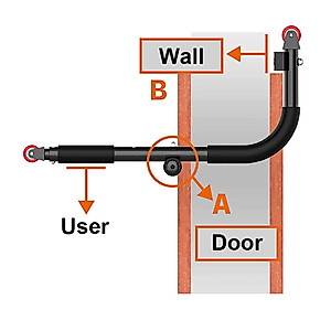 KDFJ Adjustable Indoor Fitness Horizontal Bar Pull-Up Workout Handles Chin-Up Gym Equipment Home Fitness Exercise Heavy Duty Trainer-Black