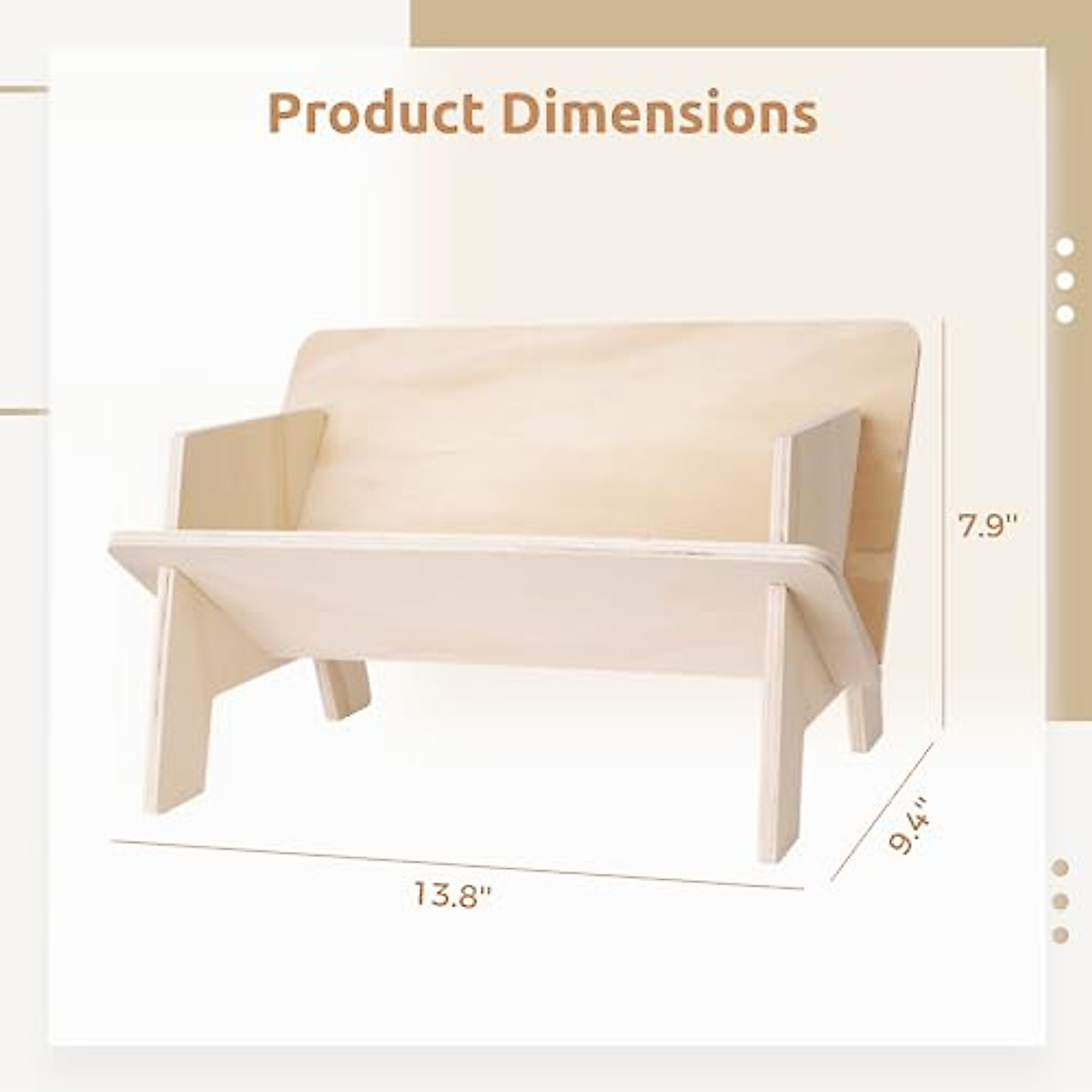 yeesport Wooden Desktop Bookshelf, Simple Tilted Tabletop Bookcase, Desktop Display Bookshelf, Wooden Desk Organizer and Storage Rack for Books, Magazines, CDs