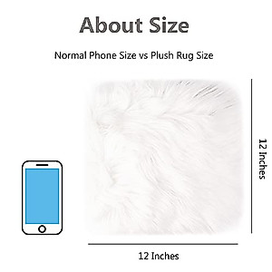 2Pack 12’’ Small Faux Fur Cushion Fluffy Plush Area Rug, Small Product Photo Background & Luxury Photo Props, Great for Tabletop Photography, Jewelry, Nail Art, Home Decor (Square, White + Pink)