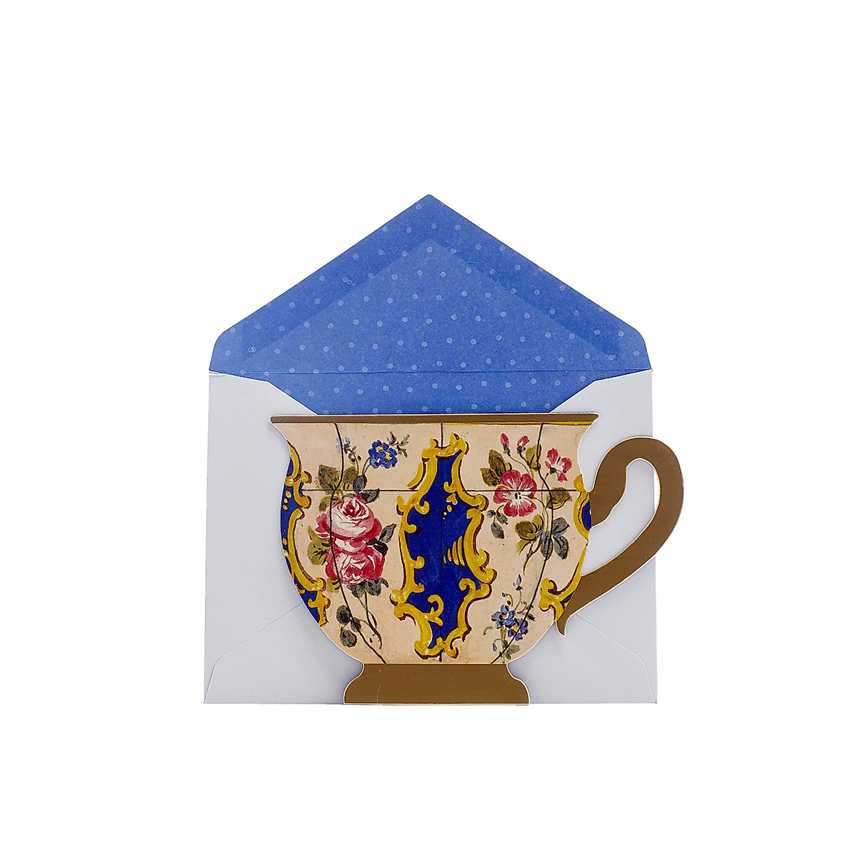 The Metropolitan Museum of Art French Teacups Collection Note Cards Greeting Cards Bulk Box Set -18 die-cut note cards 5 1⁄4" x 3 9/16" by M&G COLLECTION