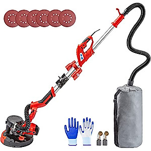 Mophorn Drywall Sander 850W Electric Drywall Sander Foldable Sheetrock Sander with Telescope Handle, Electric Sander Variable Speed 800-1750RPM, Wall Sander with LED Lights and Vacuum Bag, 6 Sand Pad