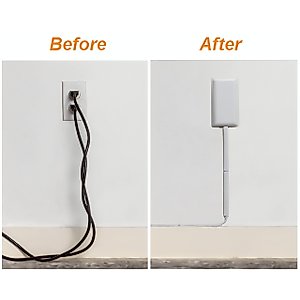 Sleek Socket No Shock Child Protector, Outlet & Plug Concealer with Protective Cord Clips, 8-Foot Flat Extension Cord with Multiple Outlets, Baby Proofing Outlet Cover, No Access To Dangerous Cords