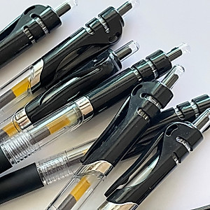 sencoo 9 pack Gel Pens Retractable Erasable Black Ink Rollerball Pens Fine Point Ballpoint Writing Pen for Office - 0.5mm Tips with Comfort Grip