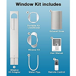 Joy Pebble Portable Air Conditioner, 10000 BTU for Room up to 450 sq. ft, Portable AC with Dehumidifier & Fan, 2 Fan Speeds, 24H Timer, Remote Control, Energy Efficiency