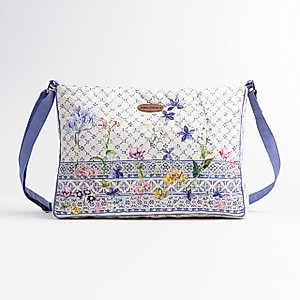 Maison d' Hermine Hand Bag Cotton Adjustable Shoulder Strap Cross Body Tote purse with Zippered & Slip Pockets for Gifts, Women Office Travel Shopping, Faience