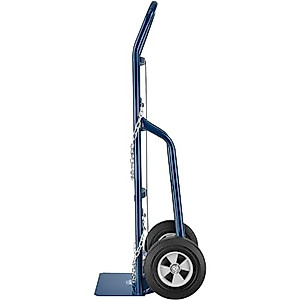 Global Industrial Single Cylinder Hand Truck with Curved Handle, 10" Semi-Pneumatic Wheels, 800 Lb. Cap, 47" H