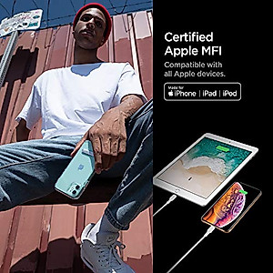 Spigen DuraSync USB C to Lightning Cable [3ft MFi Certified] [Supports Power Delivery] Works with iPhone XR, XS, XS Max, X, 8, 8 Plus and iPad with Lightning Charger Port (White)