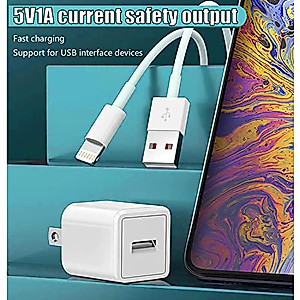 Apple MFi Certified iPhone Charger,2 Set 3.3FT Lightning Cable with USB Plug Fast Charging Cube High Speed Data Sync USB Cable Compatible with iPhone 11/12/13 Pro Max/XS/XR/X/8/7/Plus/6S/SE/iPad