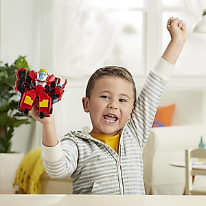 Transformers Playskool Heroes Rescue Bots Academy Hot Shot Converting Toy Robot, 6-Inch Collectible Action Figure Toy for Kids Ages 3 and Up