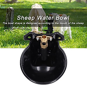 Acouto Sheep Water Bowl, Sheep Water Bowl Stainless Steel Copper Valve Touch Switch Thickened Automatic Goats Drinking Waterer for Farm Supplies Livestocktool