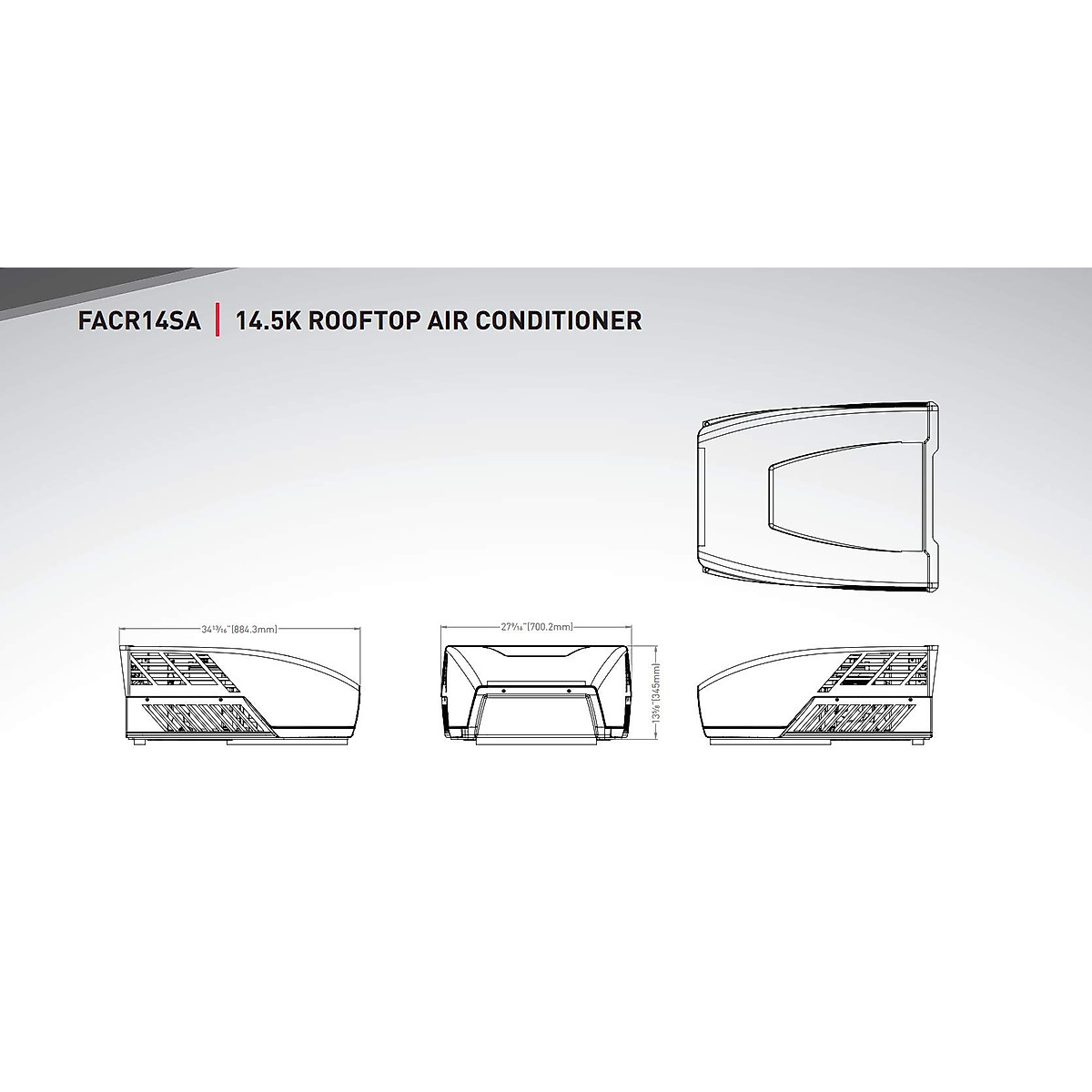 Furrion Chill 14,500 BTU RV Rooftop AC FACR14SA-BL , Black