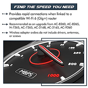 AX200 Upgrade to Wi-Fi 6 Wireless-AX | 2.4 Gbps | Bluetooth 5.2 Support | M.2 PCIe | Dual Band 802.11ax No vPro AX200NGW (AX200)