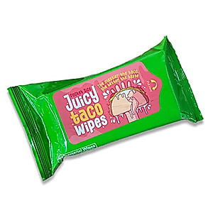 Juicy Taco Wipes - Funny Taco Gifts for Adults - Novelty Travel Hand Wipes - Pocket Moist Towelettes for Taco Lovers Gifts - Resealable 15 Count Pack